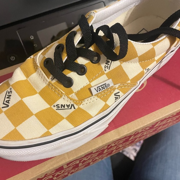 Vans | Shoes | Yellow Checkered Lace Up Vans | Poshmark